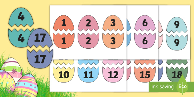 Easter Egg Number Bonds to 20 Matching Cards (teacher made)
