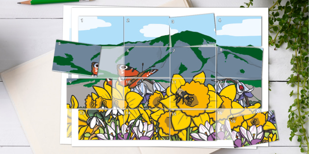 Spring Flowers | Sticker Puzzle (Teacher-Made)