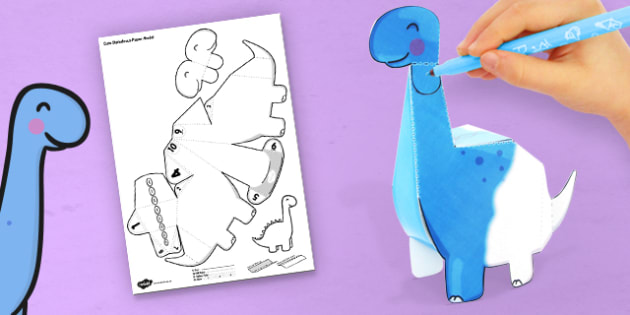 3D Diplodocus Paper Model Activity (teacher made)