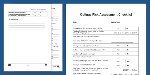 Risk Assessment Checklist Safetyculture