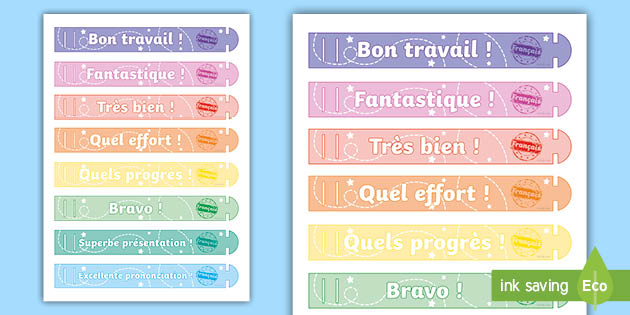 👉 French Reward Wristbands - Primary Resources.