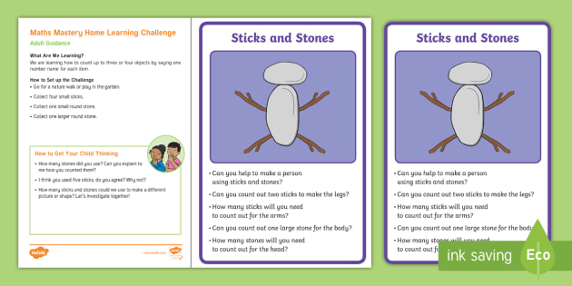 EYFS Maths Mastery Counting Home Learning Challenge: Sticks and Stones EYFS Maths Mastery Counting Home Learning Challenge: Sticks and Stones