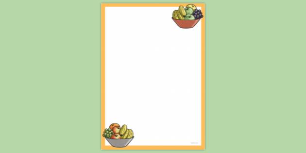 FREE! - Simple Blank Realistic Fruit Page Border | Page Borders