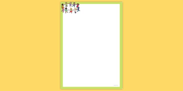 FREE! - Simple Blank Children Dancing Page Border | Page Borders