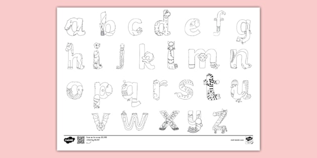Printable Coloring Pages Uppercase Letters Animals