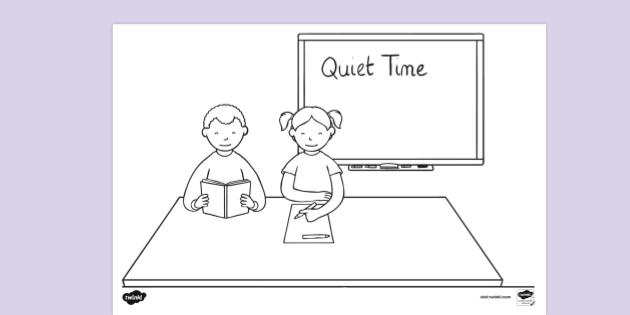 FREE! - children being quiet Colouring | Colouring Sheets