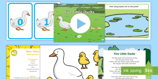 Five Little Ducks Counting Activity Resource Pack - Mathematics, number