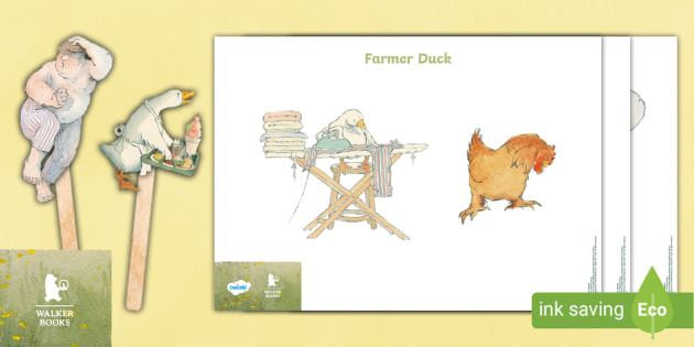 FREE! - Farmer Duck Stick Puppets (teacher made)