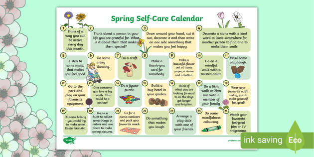 EYFS Spring Self-Care Calendar