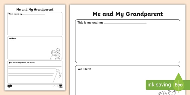 KS1 Me and My Grandparent Worksheet / Worksheet