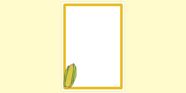 FREE! - Simple Blank Corn Page Border | Page Borders | Twinkl