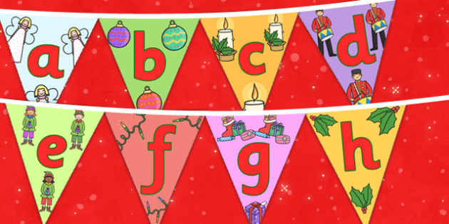 Christmas Alphabet Bunting Lowercase (teacher made)