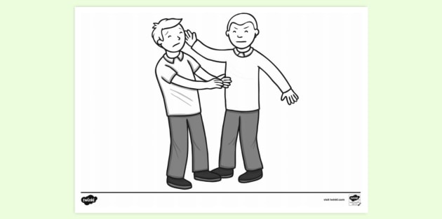 FREE! - Child Hitting Another Child | Colouring Sheets