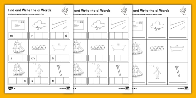20 Ai Words Worksheets Worksheet From Home