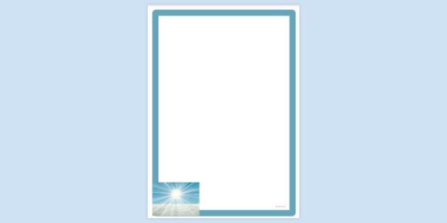 FREE! - Sunlight Above Clouds Page Border (teacher made)
