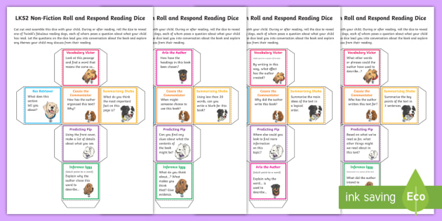 Roll and Respond Reading Dice Nets - Roll and Respond Reading Dice Nets