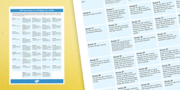 UN Rights of a Child Poster (teacher made)