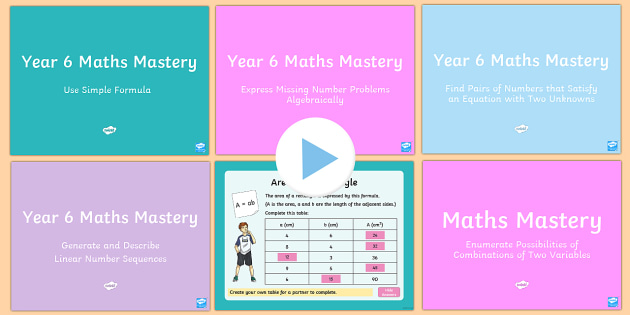 Year 6 Algebra Maths Mastery Activities Resource Pack