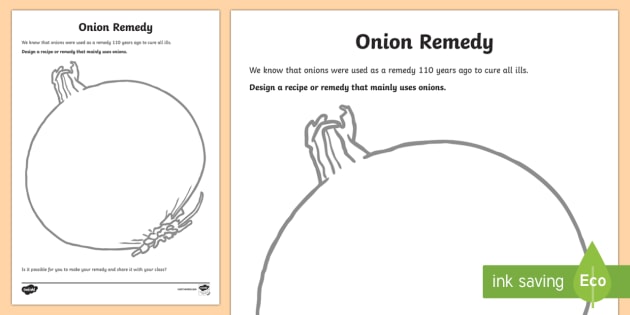 FREE! - Onion Remedy Worksheet / Worksheet (teacher made)