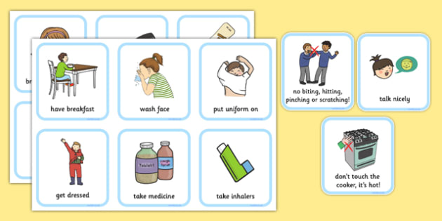 Sen Communication Cards Daily Routine Teacher Made