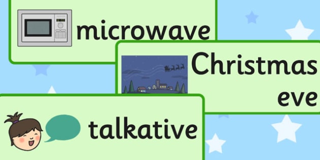 Three Syllable Final 'V' Sound Word Cards