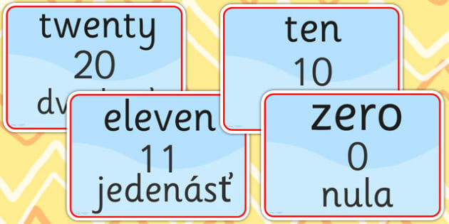 Number Signs EAL Slovak Version (teacher made)