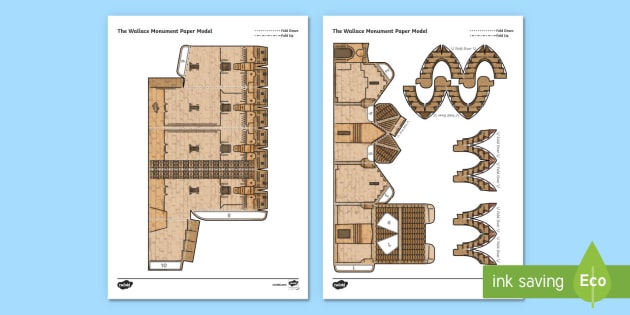 The Wallace Monument Paper Model - Paper craft, art, Scotland, landmarks