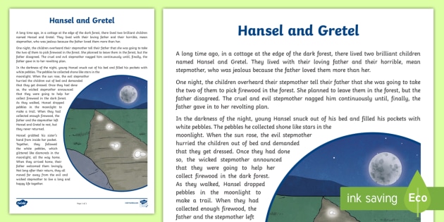 Hansel and Gretel Narrative Writing Sample-Australia
