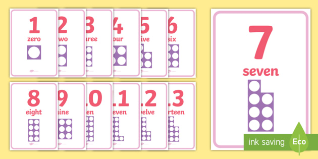Number and Words With Numbers Shapes 0-30 Display Posters