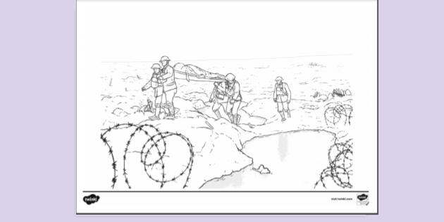FREE! - Soldier in the Trenches Colouring Sheet | Colouring Sheets