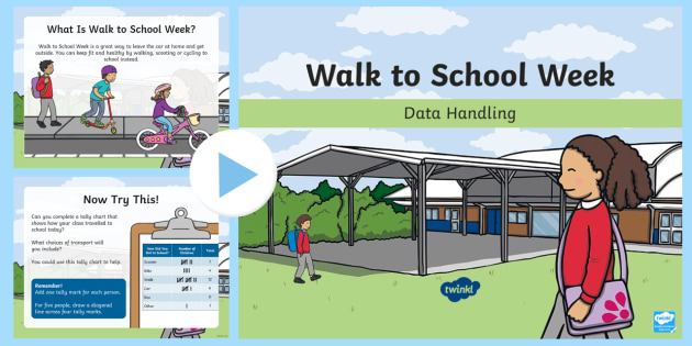 KS1 Walk to School Week Data Handling PowerPoint