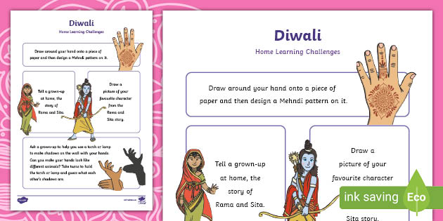 EYFS Diwali Home Learning Challenge Sheet Nursery FS1