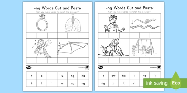 -ng Digraphs Cut and Paste Activity (teacher made)