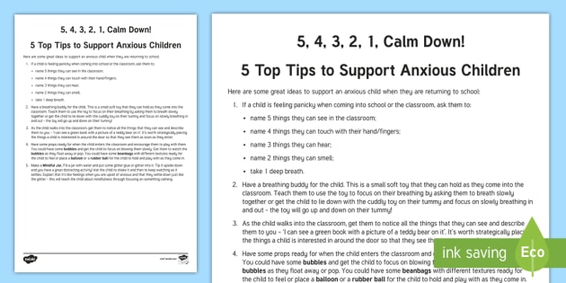 5, 4, 3, 2, 1, Calm Down! Adult Guidance - calm, anger