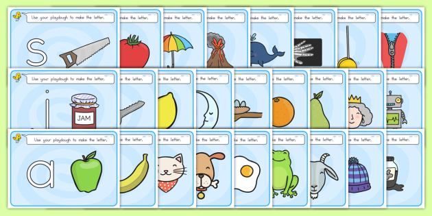 Alphabet Playdough Mats Lowercase - alphabet, fine motor skills