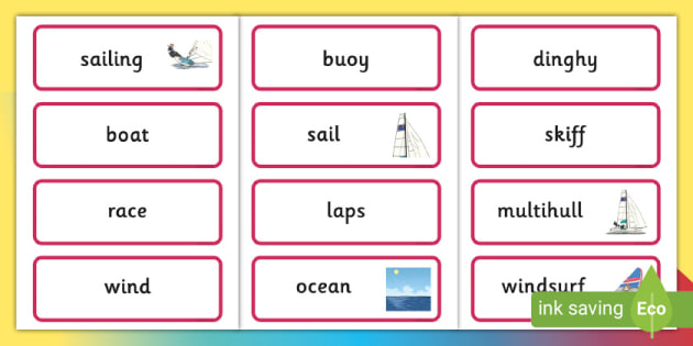 Rio 2016 Olympics Sailing Word Cards (teacher made)