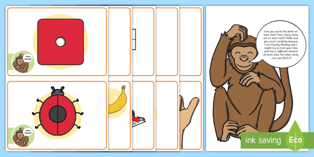 Cheeky Monkey Number 1 Counting Cards Activity Pack