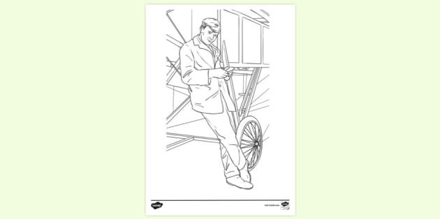 FREE! - Harry Ferguson Front of Plane Colouring Sheet Colouring | Colouring