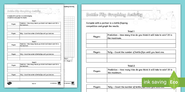 Bottle Flip Graphing Activity (teacher made)