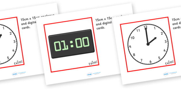 Analogue And Digital Cards (15x15cm) - analogue and digital, cards time