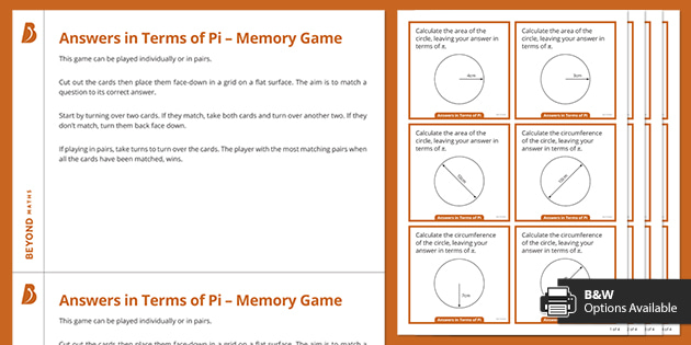 👉 Answers in Terms of Pi – Memory Game | KS3 Maths | Beyond
