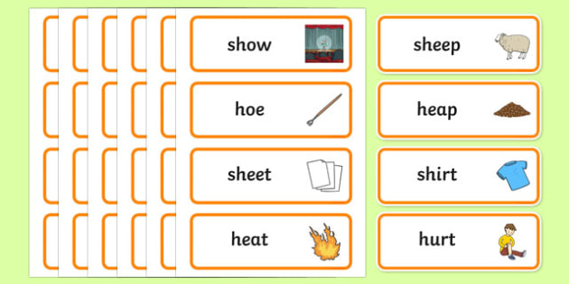 'sh' and 'h' Minimal Pair Word Cards (teacher made)