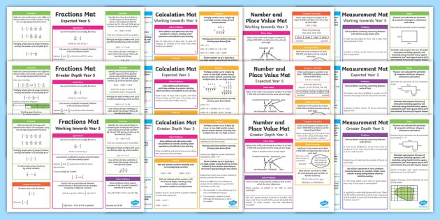 Year 5 Differentiated Maths Mats Bumper Pack (teacher made)