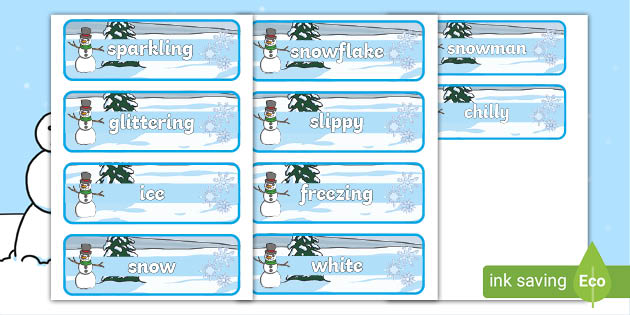 Winter vocabulary Cards - Winter Literacy Primary Resources - The Seasons