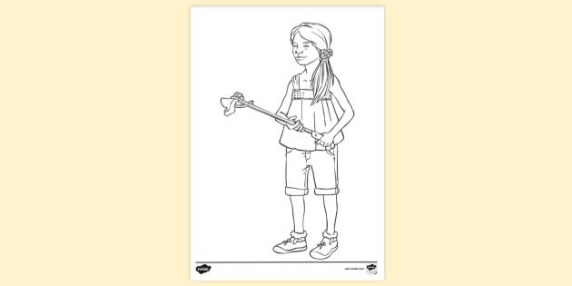 FREE! - Girl Collecting Litter - Colouring Sheet