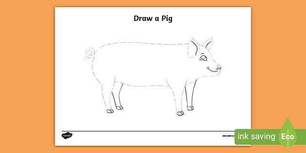 EYFS Draw a Pig Pencil Control Activity (teacher made)