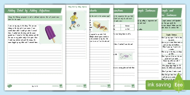 Adding Detail to Writing Activity Sheets
