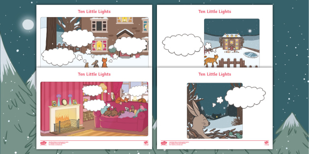 Ten Little Lights Speech and Thought Bubble Worksheet / Worksheet