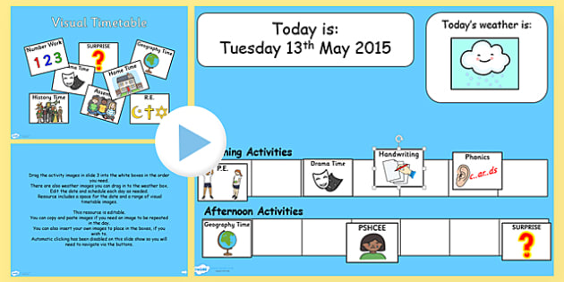 Interactive Daily Routine PowerPoint - time table, routine