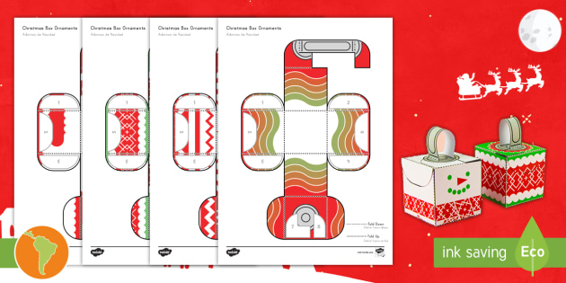 Simple 3D Block Ornaments Christmas Decoration Activity Paper Craft